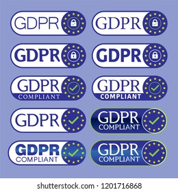 Vector Eu Gdpr Compliance Icons Stock Vector (Royalty Free) 1201716868 ...