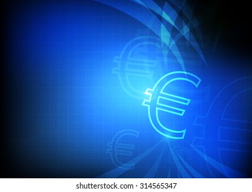 Vector Euro Symbol Grid Blue Background Stock Vector (Royalty Free ...