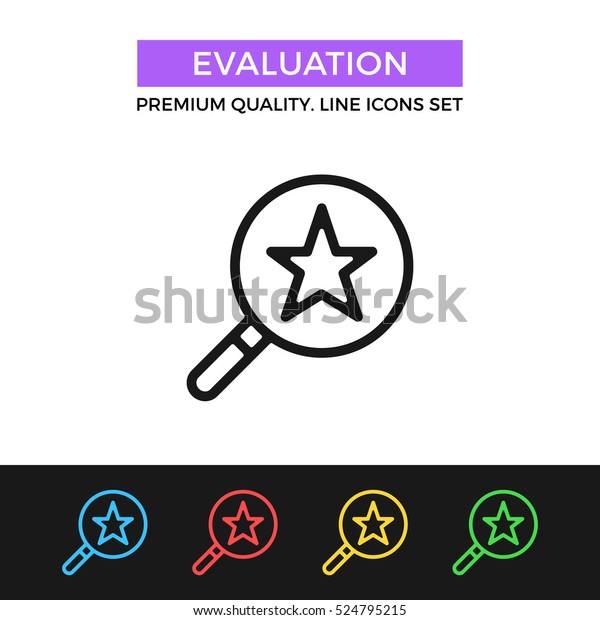 Vector Evaluation Icon Magnifying Glass Star Stock Vector (Royalty Free ...
