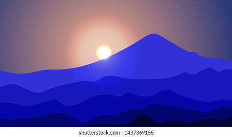 Vector Evening Sunset Backgrund Design Stock Vector (Royalty Free ...
