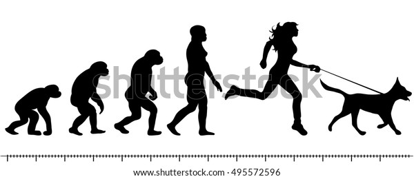 Vector Evolution Woman Silhouette On White Stock Vector (Royalty Free ...