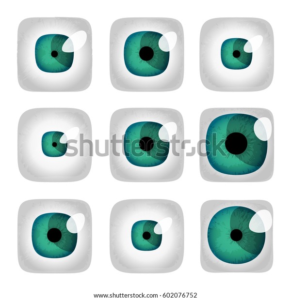 Vector Eyes Different Shapes Turquoise Color Stock Vector (Royalty Free ...