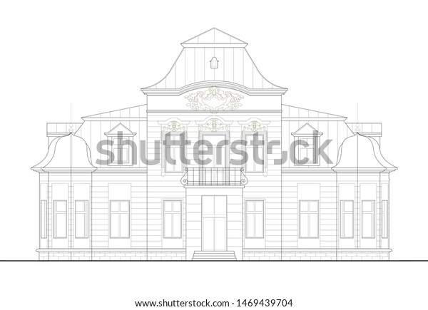 Vector Facade Historic Building Europian Family Stock Vector (Royalty ...