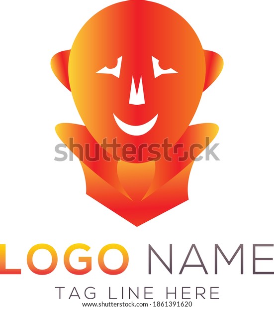 Vector Face Logo Design Sign Symbol Stock Vector (Royalty Free ...