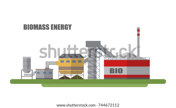 Vector Factory Biomass Energy Stock Vector (Royalty Free) 744672112 ...