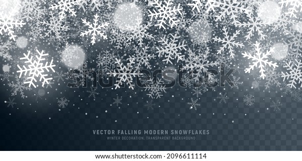 Vector Falling Modern Snowflakes Lights Overlay: เวกเตอร์สต็อก (ปลอดค่า ...