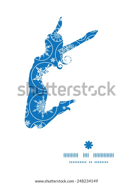Vector Falling Snowflakes Jumping Girl Silhouette Stock Vector (Royalty ...