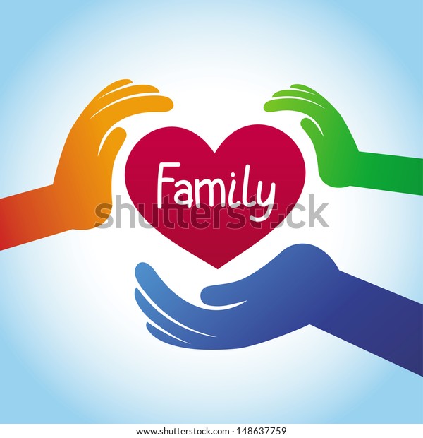 Vector Family Concept Heart Shape Hands Stock Vector (Royalty Free ...