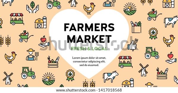 Vector Farmers Market Icon Set Local Stock Vector (Royalty Free ...
