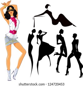 Vector Fashion Model Stock Vector (Royalty Free) 124720453 | Shutterstock