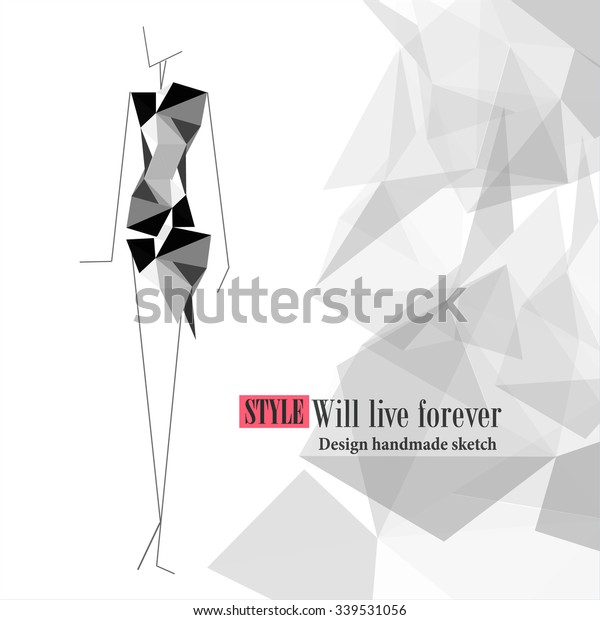 Vector Fashion Model Vector Sketch Silhouette Stock Vector (Royalty ...