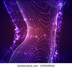 Vector Female Body Style Lines Dots Stock Vector (Royalty Free) 1595439031