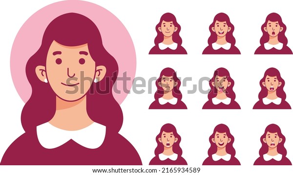 Vector Female Character Design Purple Haired Stock Vector (Royalty Free ...