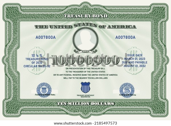 Un bono de tesorería vectorial ficticio: vector de stock (libre de ...