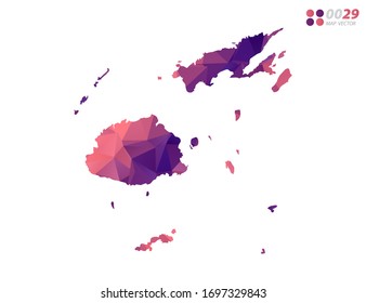 Vector Fiji Map Colorful Polygon Red Stock Vector (Royalty Free ...