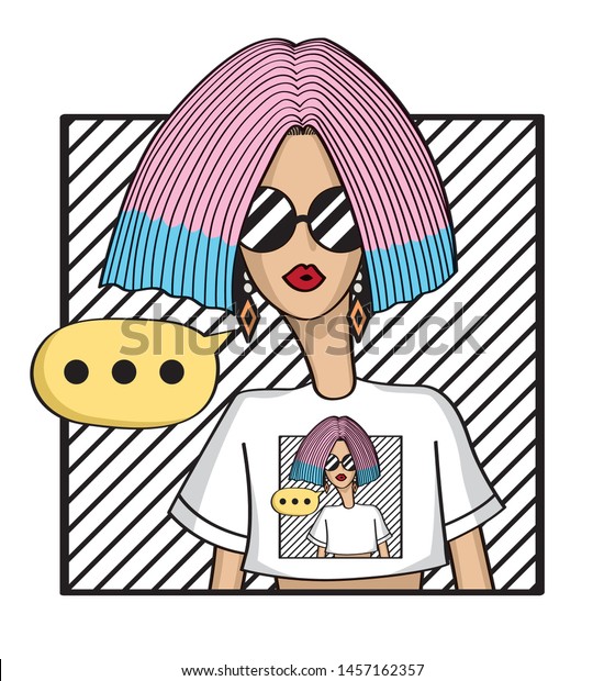 Vector File Chic Girl Illustration Tshirt Stock Vector (Royalty Free ...