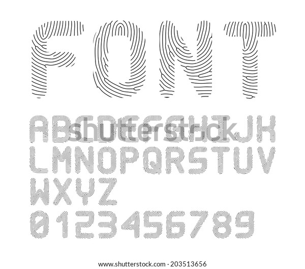 Vector Fingerprint Font Alphabet Stock Vector (Royalty Free) 203513656 ... Vector Fingerprint Font Alphabet Stock Vector (Royalty Free) 203513656 ...