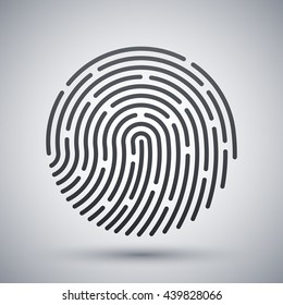 Vector Fingerprint Icon Fingerprint Simple Icon Stock Vector (Royalty ...