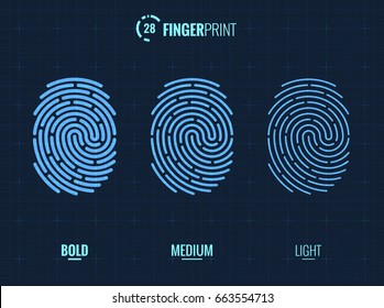 Vector Fingerprint Icons Set Isolated Scifi Stock Vector (Royalty Free ...
