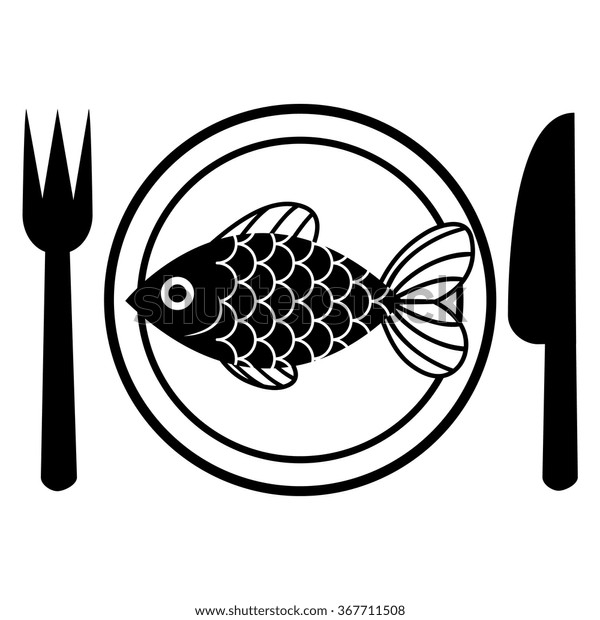 Vector Fish On Plate Isolated On Stock Vector (Royalty Free) 367711508 ...
