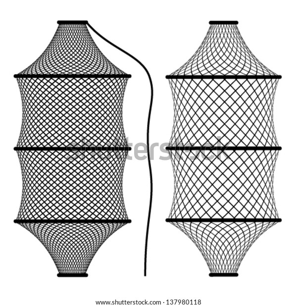 Vector Fishing Net Coop Trap Fyke Stock Vector (Royalty Free) 137980118 ...