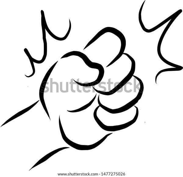 Vector Fist Hitting Something Handrawing Stock Vector (Royalty Free ...