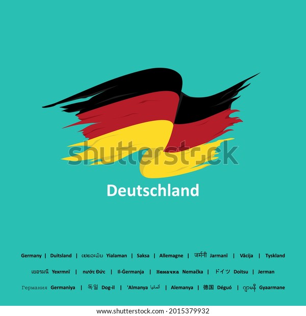 Vector Flag Germany Turquoise Color Background Stock Vector (Royalty ...