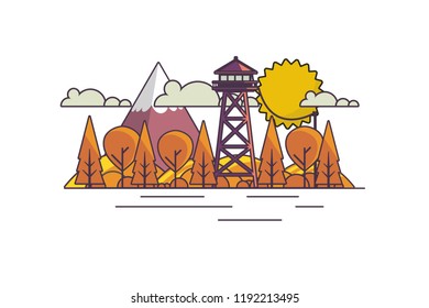 86 Fire lookout tower Stock Vectors, Images & Vector Art | Shutterstock