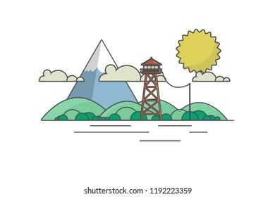 94 Fire lookout tower Stock Illustrations, Images & Vectors | Shutterstock