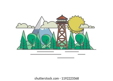 94 Fire lookout tower Stock Illustrations, Images & Vectors | Shutterstock