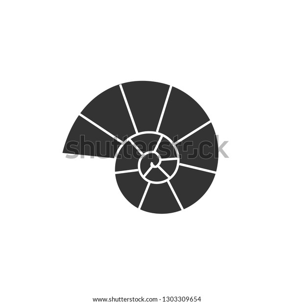 Vector Flat Black Ammonite Silhouette Logo Stock Vector (Royalty Free ...