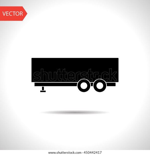 ícono negro plano vectorial del remolque.: vector de stock (libre de ...