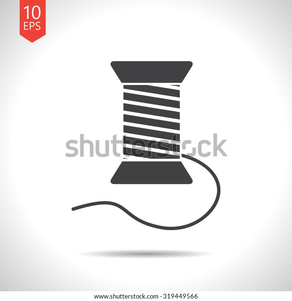 Vector Flat Black Tailor Thread Bobbin Stock Vector Royalty Free