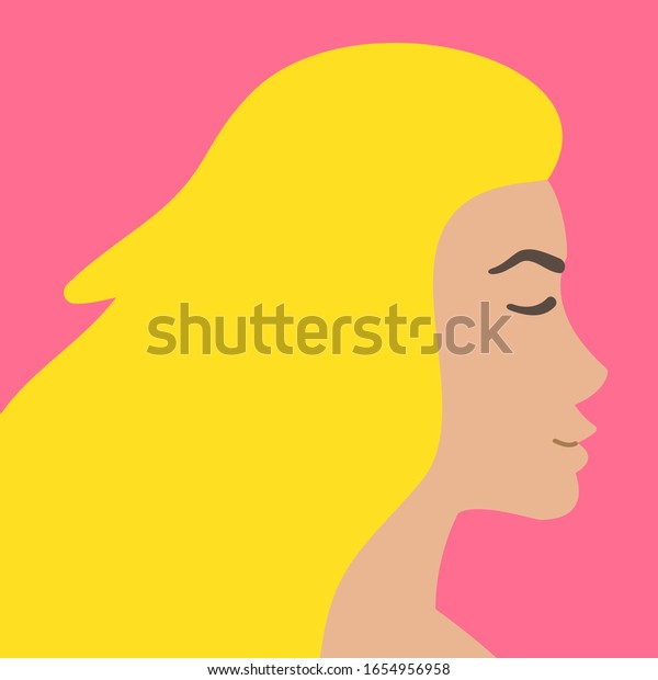 Vector Flat Cartoon Blonde Woman Head Stock Vector (Royalty Free ...