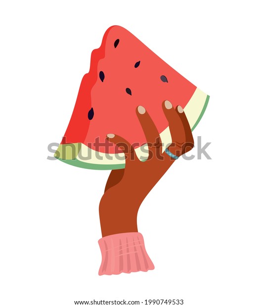 Vector Flat Cartoon Illustration Black Hand Stock Vector (Royalty Free ...