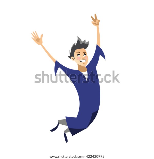 Vector Flat Cartoon Illustration Dynamic Pose Stock Vector (Royalty ...