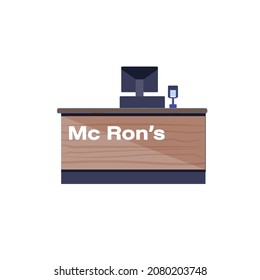 Vector Flat Cartoon Work Reception Desk Stock Vector (Royalty Free ...