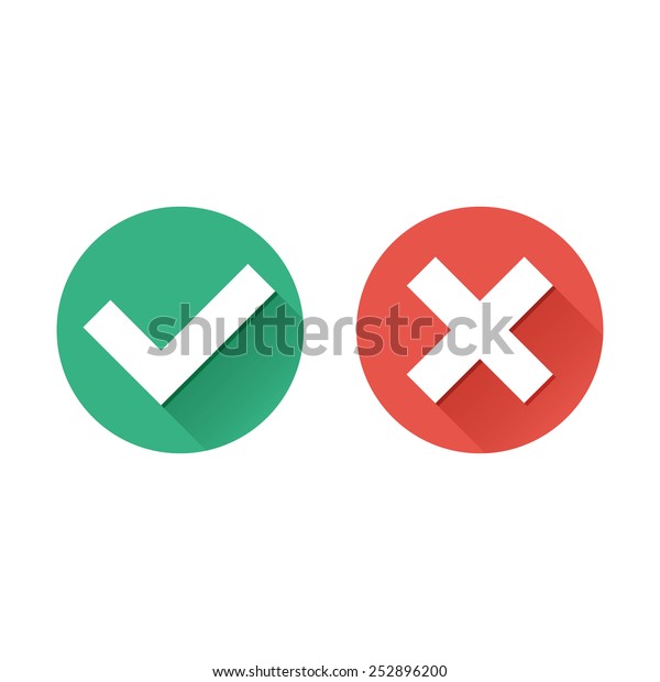Vector Flat Check Mark Icons Long Stock Vector (Royalty Free) 252896200