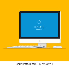 Vector Flat Computer Monitor Update Stock Vector (Royalty Free ...