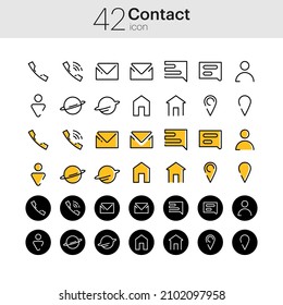 Vector Flat Contact Icon Signs Stock Vector (Royalty Free) 2102097958 ...
