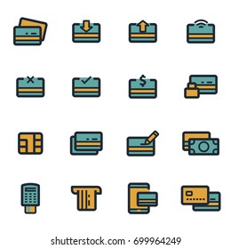 Vector Flat Credit Card Icons Set Stock Vector (Royalty Free) 699964249 ...