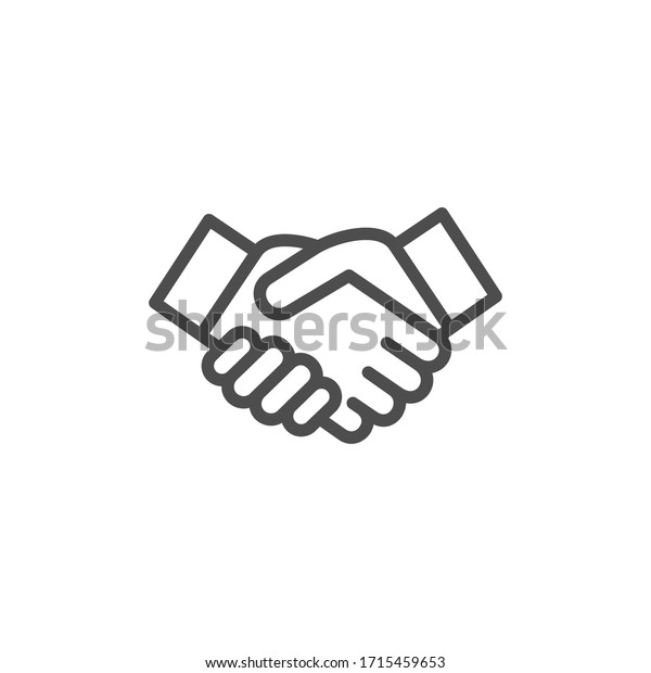 Vector Flat Gray Handshake Icon Stock Vector (Royalty Free) 1715459653 ...