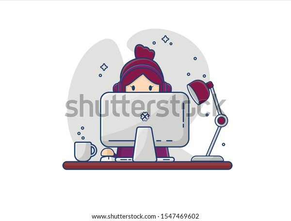 Vector Flat Illustration Cartoon Support Woman Stock Vector (Royalty ...