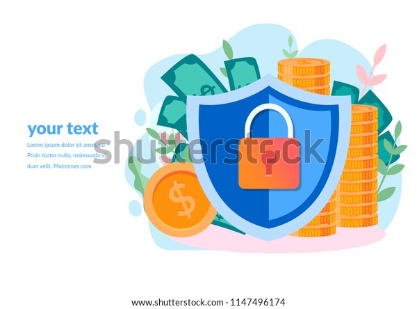 Vector Flat Illustration Concept Money Protection Stock Vector (Royalty ...