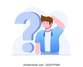 Vector Flat Illustration Confused Person Big Stock Vector (Royalty Free ...