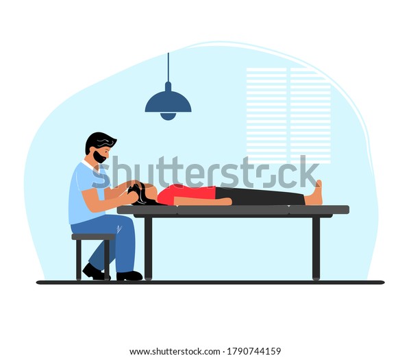 Vector Flat Illustration Osteopathy Osteopath Treats Stock Vector ...