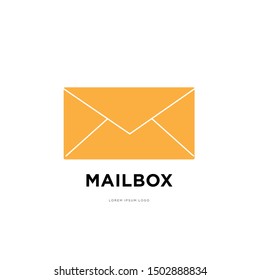 Vector Flat Illustration Yellow Mailbox Logo Stock Vector (Royalty Free ...