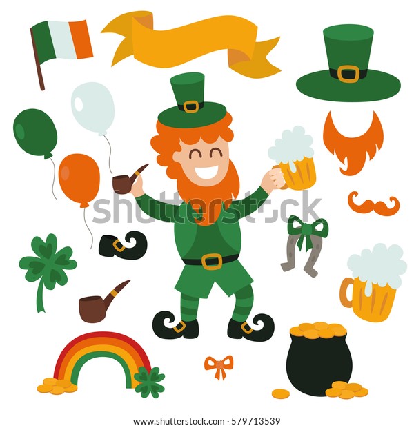 Vector Flat Irish Character Cartoon Saint Stock Vector (Royalty Free ...
