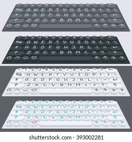 Vector Flat Modern Keyboard Alphabet Round Stock Vector (Royalty Free ...