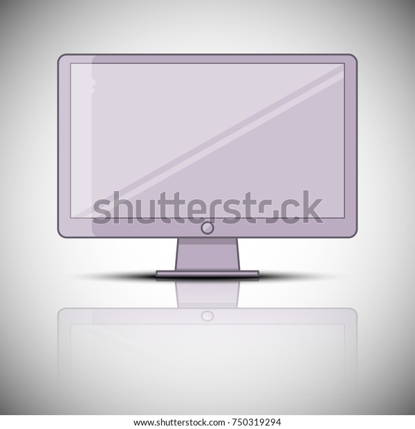 Vector Flat Monoblock Monitor Reflection Vector Stock Vector (Royalty ...